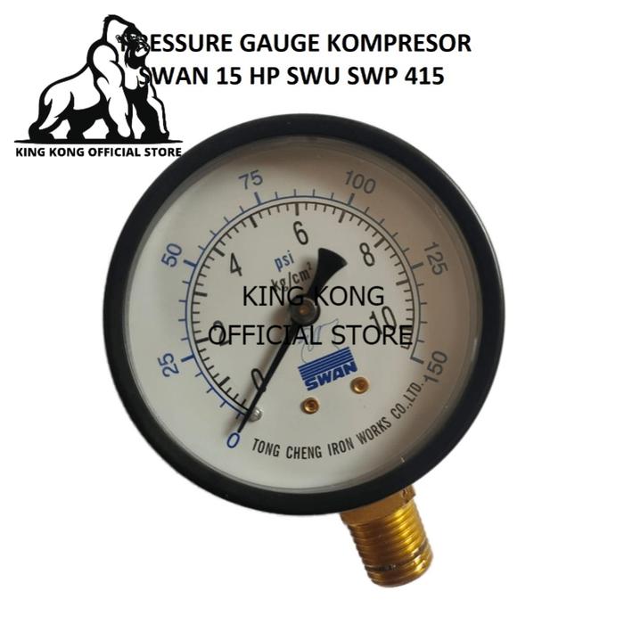 Jual Manometer Pressure Gauge Kompresor Swan 15 HP SWU SWP 415 - Kota Tangerang - KING KONG ...