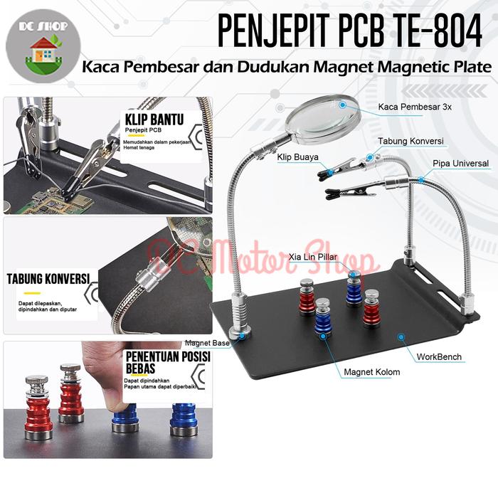 Jual Penjepit PCB TE-804 + Kaca Pembesar dan Dudukan Magnet Magnetic Plate - Jakarta Pusat - DC ...