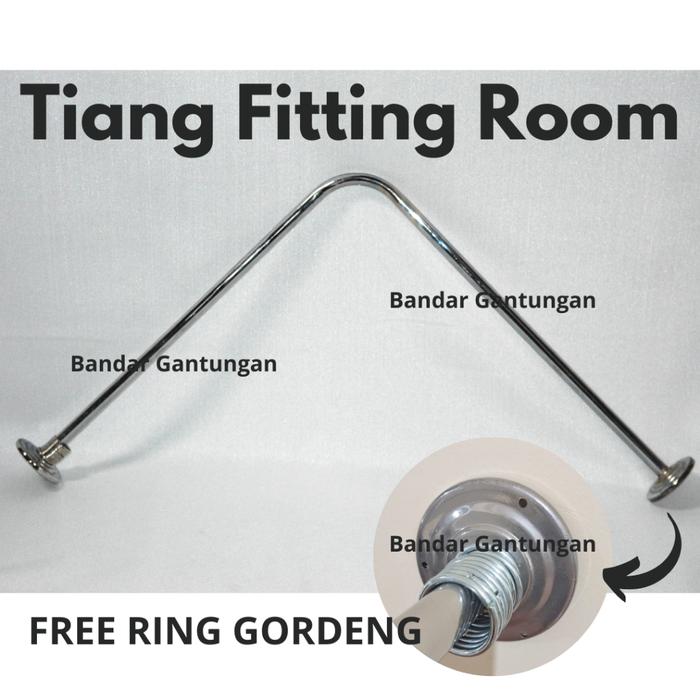 Jual Besi Kamar pas / Tiang Besi Tirai / Fitting room / Kamar Pas L(BH ...