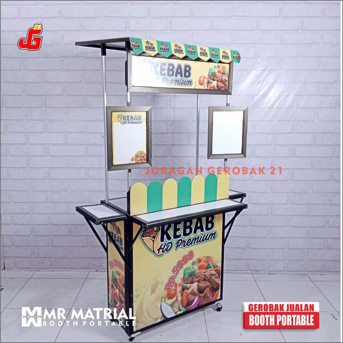 Jual Booth Portable Gerobak Lipat Aluminium Model Spesial Tulang Hitam ...