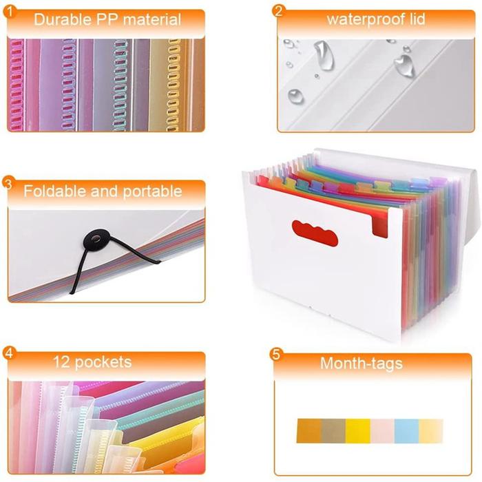 Jual File Folder Portable 12-saku File Folder A4 Akordeon File ...