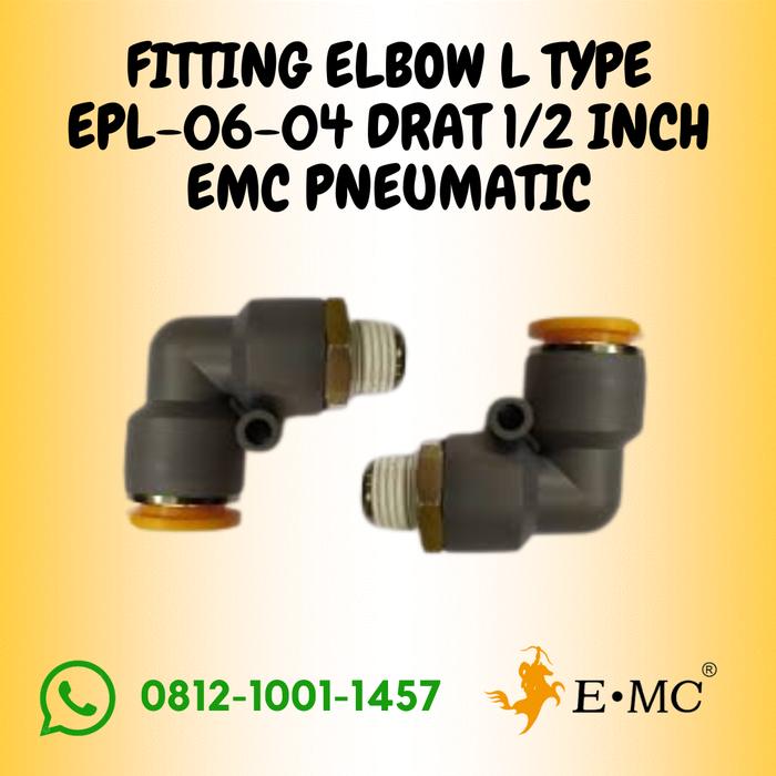 Jual FITTING ELBOW L TYPE EPL-06-04 DRAT 1/2 INCH EMC PNEUMATIC ...