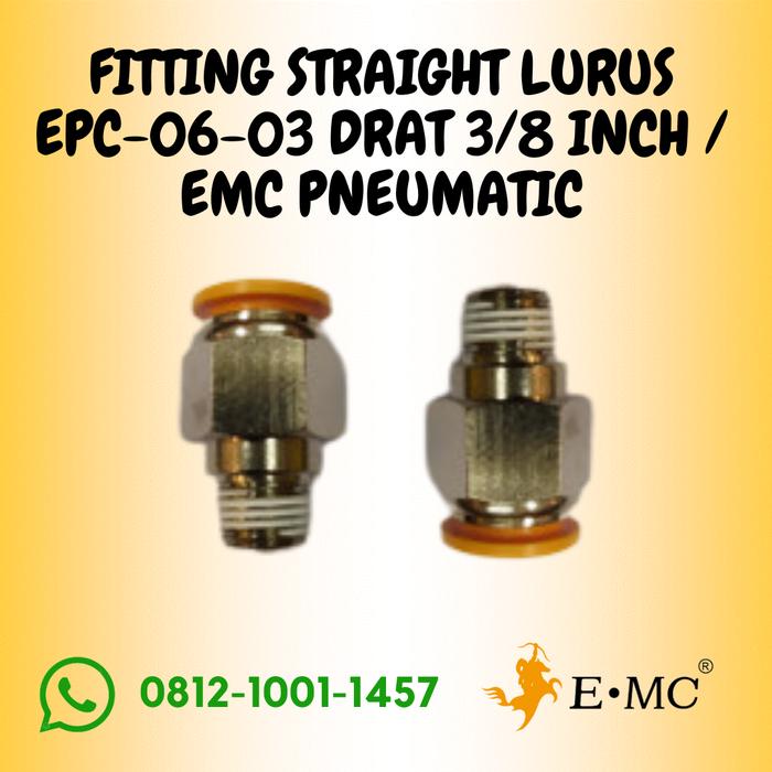Jual FITTING STRAIGHT LURUS EPC-06-03 DRAT 3/8 INCH / EMC PNEUMATIC ...