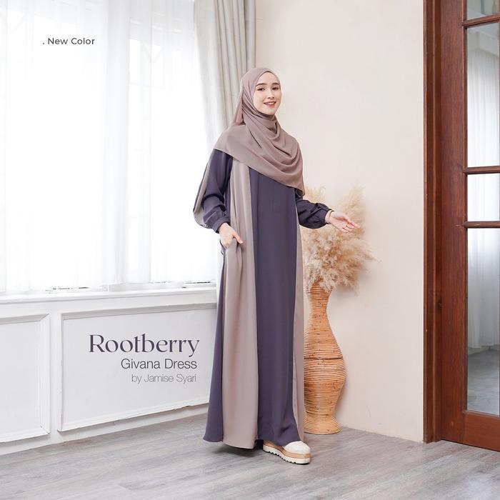 Jual Jamise | Givana Dress New Color - Abaya 2 Warna - Rootberry, XS ...