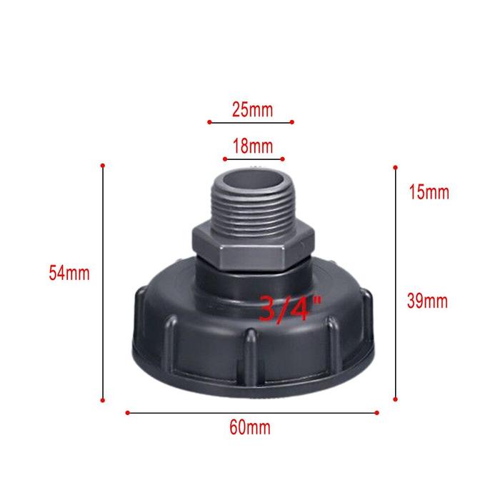 Jual IBC Adaptor Tangki Konektor Sentuh Pengganti 1/2 "3/4" 1 "Benang ...