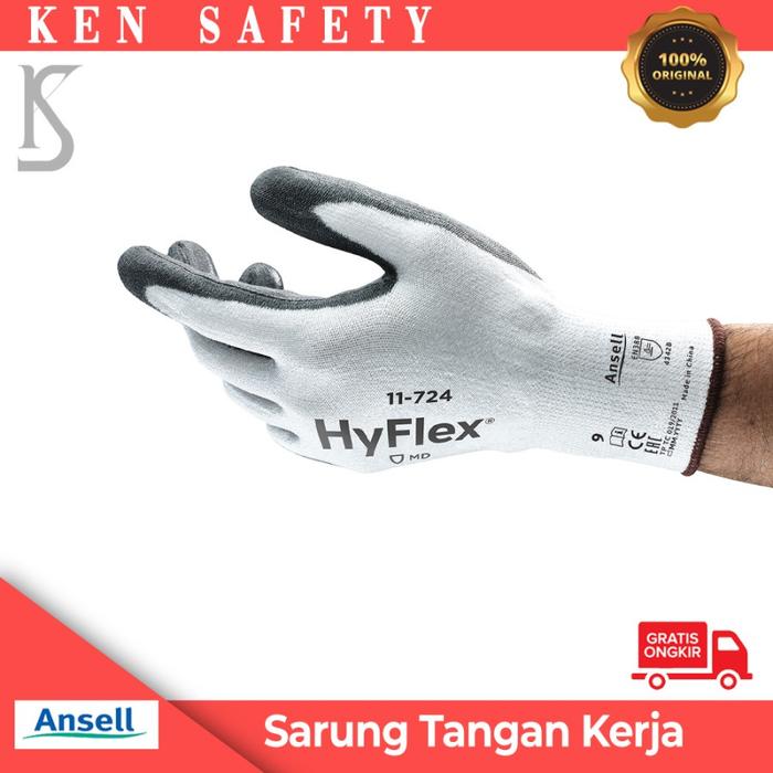 Jual Sarung Tangan Kerja Anti Potong Safety - Ansell Hyflex 11-724 Original - Jakarta Selatan ...