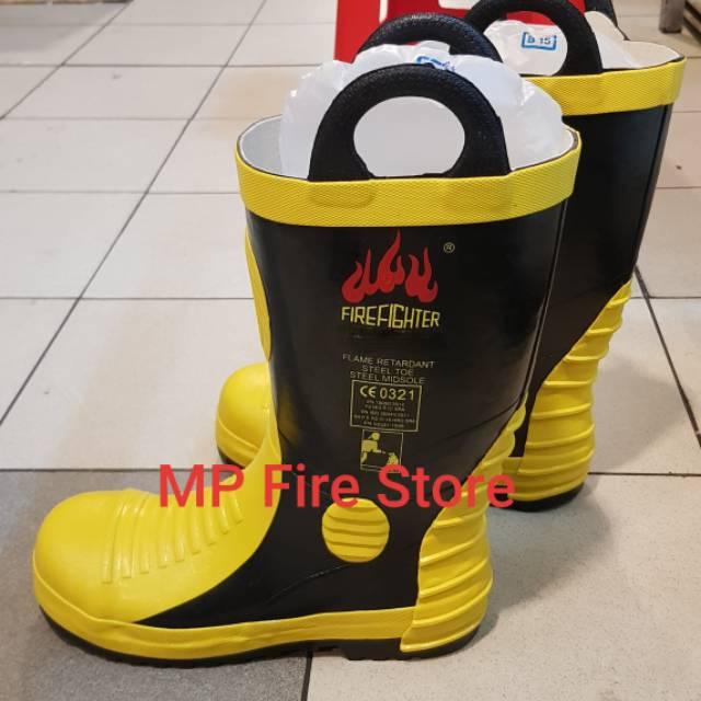 Jual Sepatu Boot Safety Pemadam Kebakaran DAMKAR Firefighter Fire ...