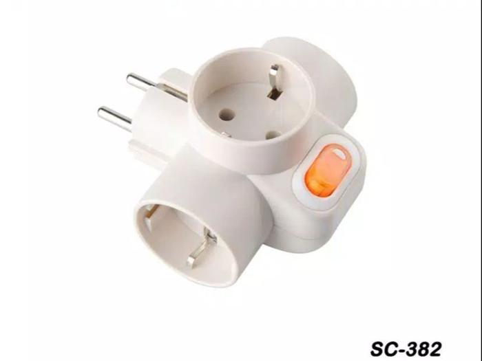Jual Uticon T Arde Stop Kontak Cabang 3 lubang Kombinasi Saklar On Off ...
