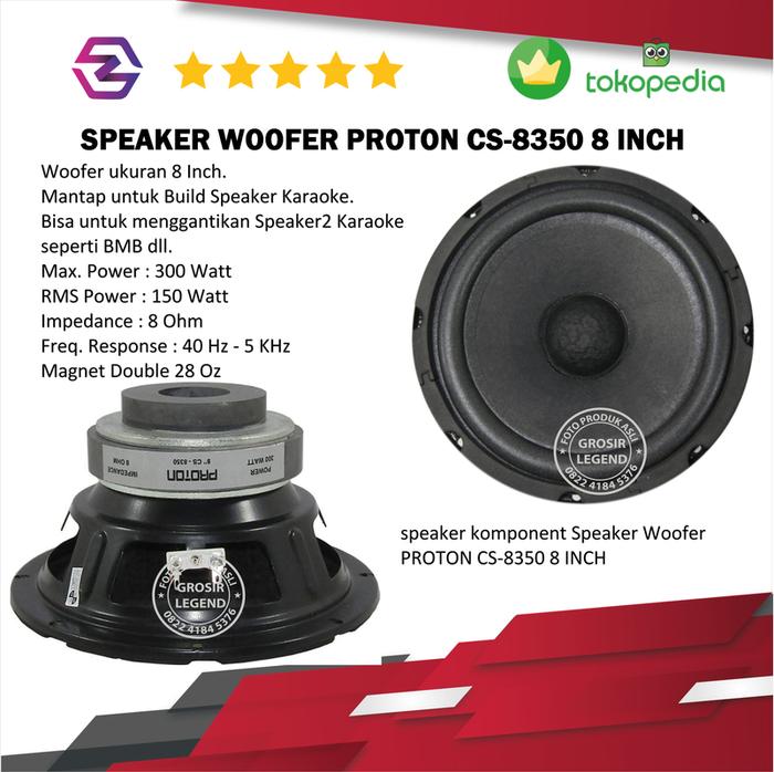 Jual Spiker komponen Speaker Woofer PROTON CS-8350 8 INCH - Kab. Banyumas - GROSIR LEGEND ...