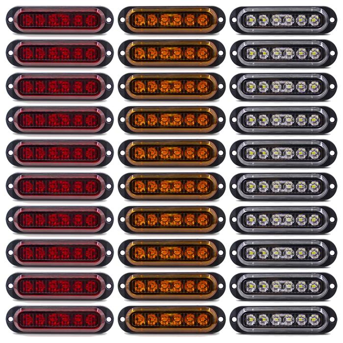 Jual 10 Buah 6 LED 12V 24V Eksternal Penanda Sisi Lampu Peringatan Izin ...