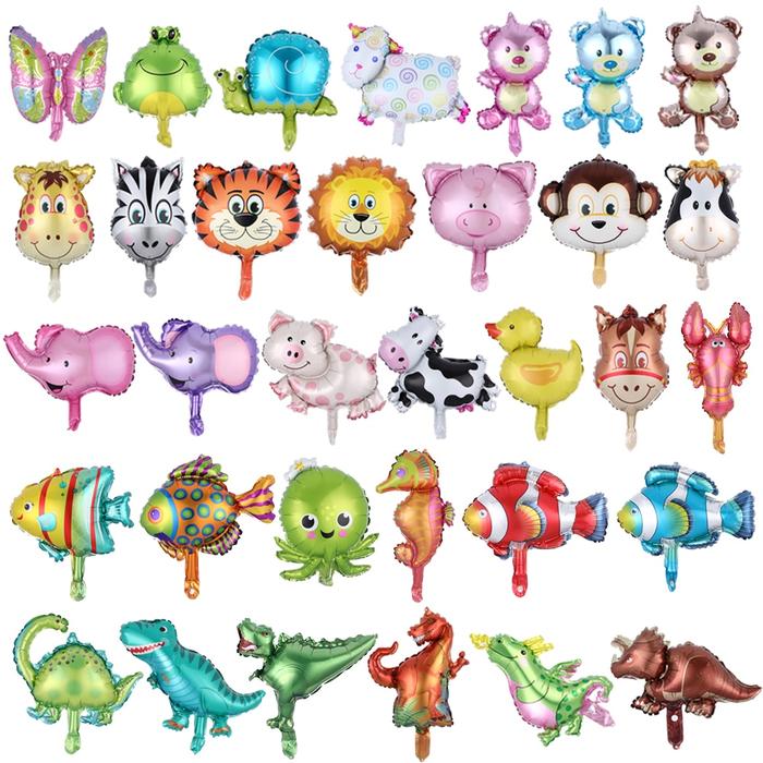 Jual 10 Buah Balon Hewan Kartun Mini Singa Harimau Jerapah Safari Hewan ...
