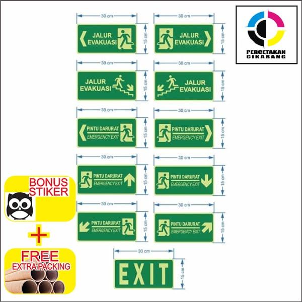 Jual Murah Rambu Jalur Evakuasi Exit - 30cm X 15cm Akrilik Sticker Fosfor - Kota Bogor - Fay ...