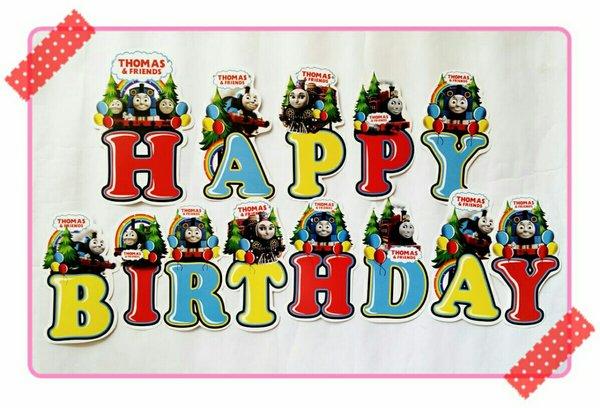 Jual banner flag bunting flag ulang tahun karakter thomas and friends ...