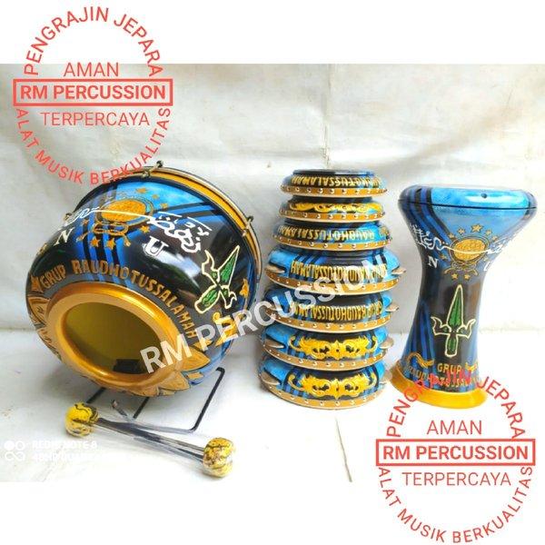 Jual Alat Hadroh 1 Set UKIR Rebana HABSYI Bisa Pesan Tulisan Logo ...