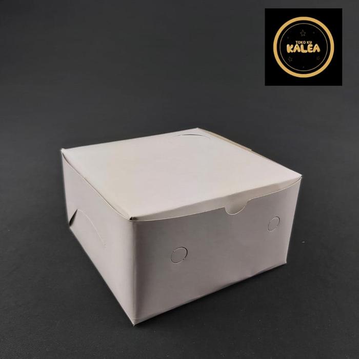 Jual Dus GS Putih Kotak Kue Snack Box Paper Lunch Box (100pcs) - 12x12 ...