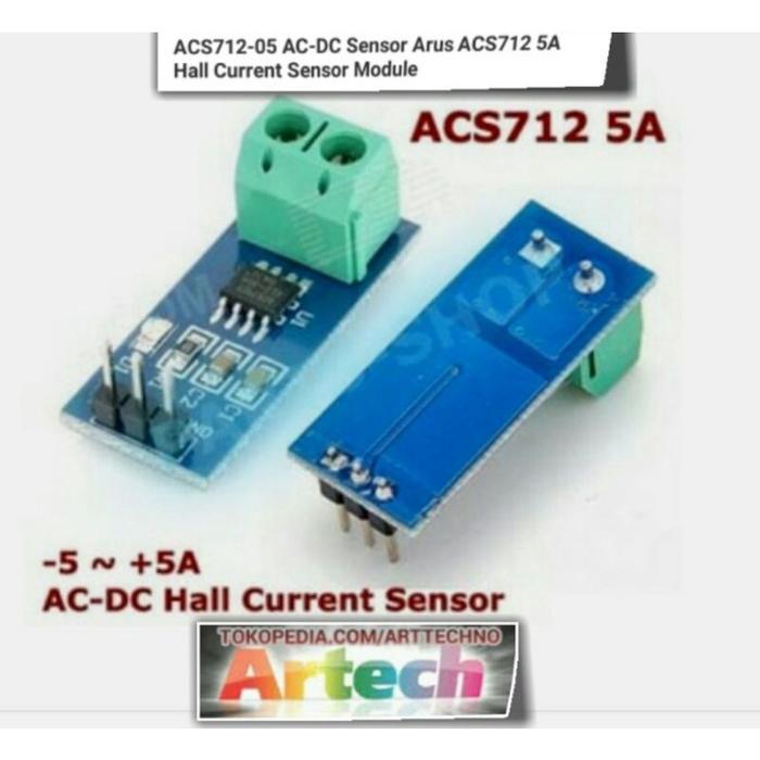 Jual ACS712-5 Ac-Dc sensor arus Acs712-5 5A hall current sensor module ...