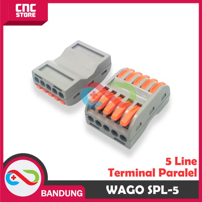 Jual TERMINAL PARALEL 5 LINE KONEKTOR SAMBUNGAN CONNECTOR BLOCK WAGO ...