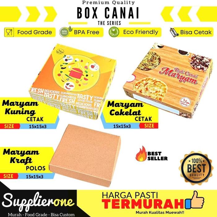 Jual Kotak Roti Canai maryam / Dus Box Kemasan Roti Maryam / Kotak Roti ...