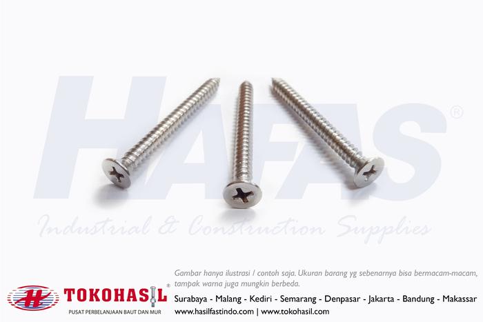 Jual Tapping Screw FH M3 x 12 (#4 x 1/2") stainless steel A2 | Sekrup - Jakarta Barat - PT HASIL ...