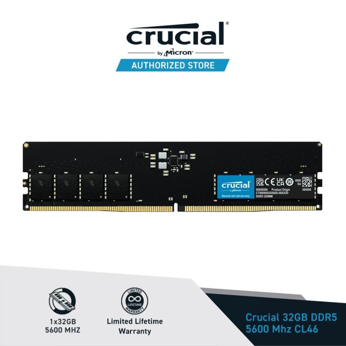 Promo Crucial Memory Ram PC DDR5 5600 UDIMM CL46 PC5-44800 - 32GB DDR5 ...