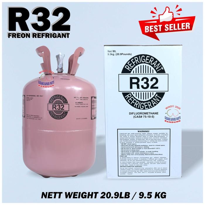 Jual REFRIGANT R32 TABUNG DAN ISI 9.5 KG PREON ORIGINAL SEGEL FREON ...