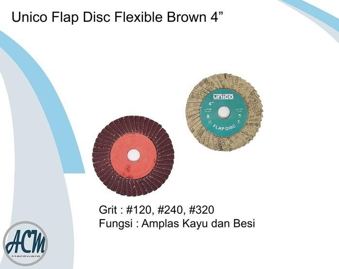 Promo Unico Flap Disc / Amplas Susun 4" Flexible Brown - #120 - Kota ...