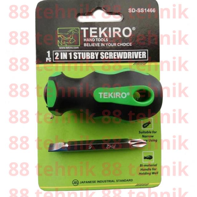 Jual TEKIRO OBENG STUBBY DUA ARAH / OBENG PENDEK BOLAK BALIK MIN PLUS ...