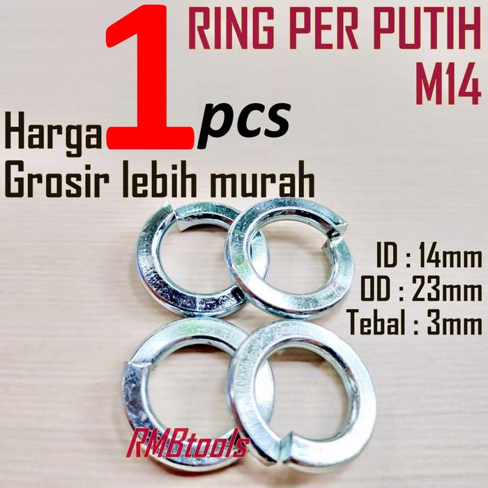 Jual M14 Ring Per Putih Besi / Ver Spring Washer Lock Galvanis M14 ...