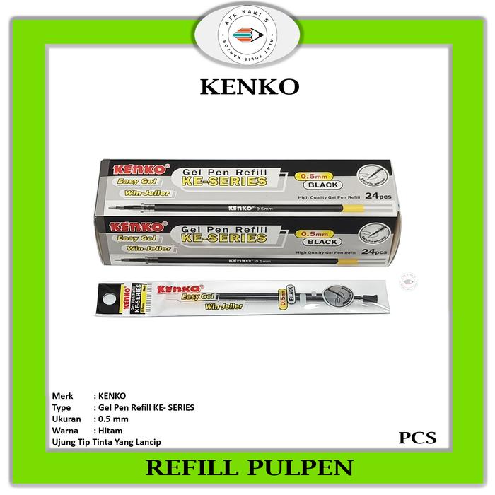 Jual Refill pen gel kenko 0,5 mm KE-series (Tinta Hitam) ECER ...