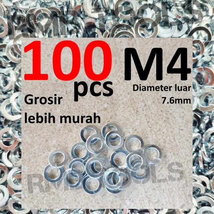 Jual M4 Ring Per Putih Besi / Ver Spring Washer Lock Galvanis M4 - Kota ...