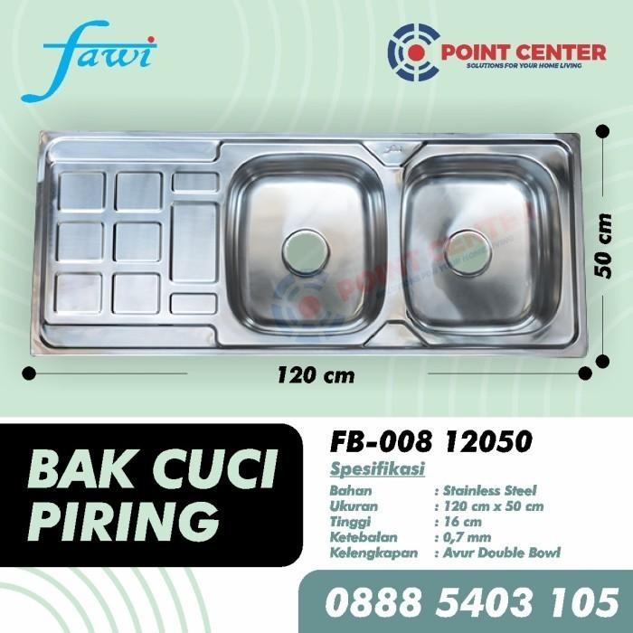 Jual TERHEMAT FAWI BAKCUCI PIRING WASHBAK KITCHEN SINK FB 008 120X50X16 ...