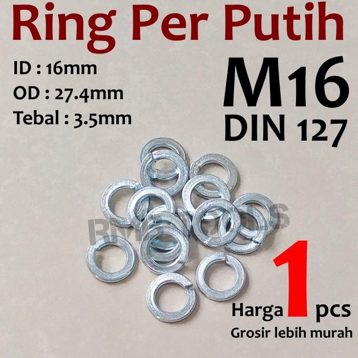 Jual M16 Ring Per Putih Besi / Ver Spring Washer Lock Galvanis M16 ...