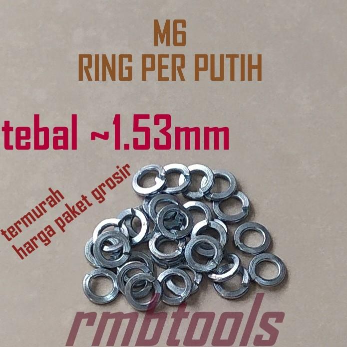 Jual M6 Ring Per Putih Besi / Ver Spring Washer Lock Galvanis M6 - Kota ...