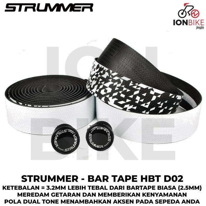 Jual Bartape Strummer HBTD02 HBT D02 Motif Bar Tape Sepeda Balap 3.2 mm Eva - Blacksilver - Kota ...