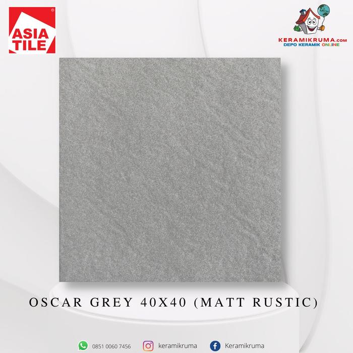 Jual Keramik Lantai Asia Tile 40x40 Oscar Grey Matt Rustic Kasar - Kota ...