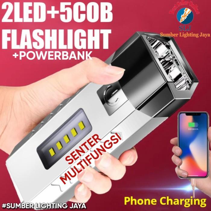 Promo SENTER LED 2 MATA MULTIFUNGSI FLASHLIGHT DAN POWERBANK 10000mAh ...