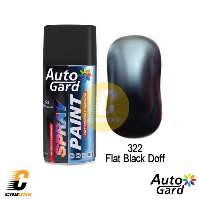 Jual AutoGard Superior Cat Semprot Akrilik 322 Flat Black Doff 300 mL ...