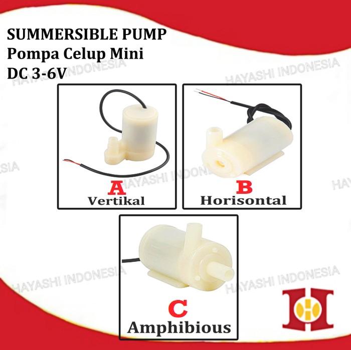 Jual Pompa Air Celup Mini Micro Summersible Water Pump DC Arduino 3-6V ...