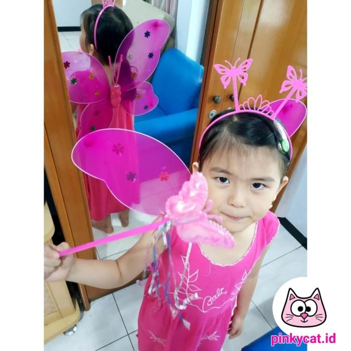 Jual Sayap Peri Kupu Kupu Anak Set Bando Tongkat Buterfly Angel Fairy ...