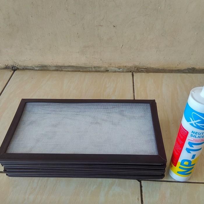 Jual NEW!! KASA NYAMUK FIBER PUTIH FRAME COKELAT (RAM NYAMUK & SERANGGA ...