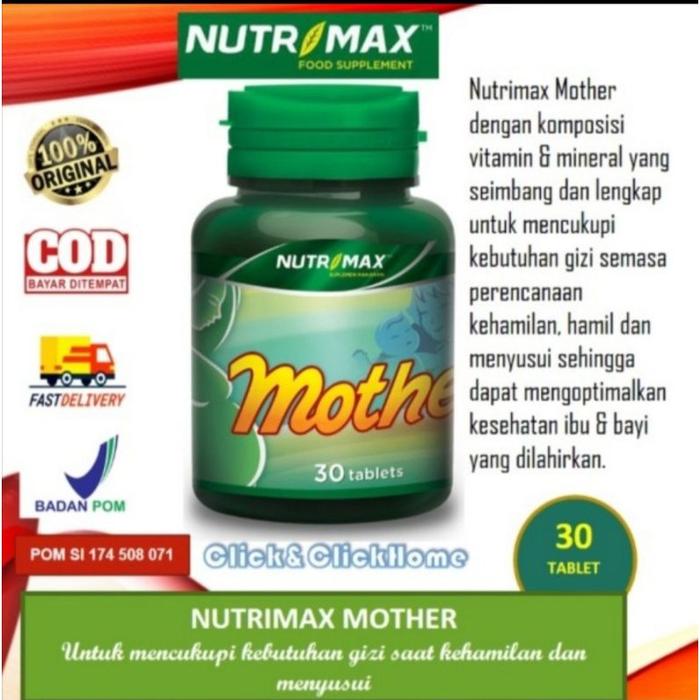 Jual Nutrimax Mother 30 Tablet Vitamin Untuk Kesehatan Ibu Hamil dan ...