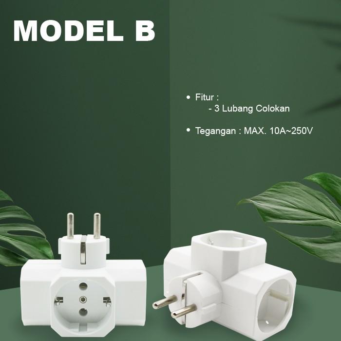 Jual Steker T Arde 3 Lubang / Steker Cabang 3 Colokan Listrik SNI ...