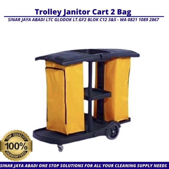 Jual Janitor Cart Trolley Troli Gerobak Kebersihan 2 Cleaning Laundry ...