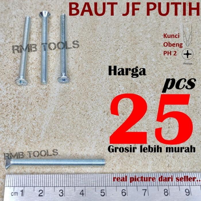Jual M4x50 BAUT JF FLAT HEAD VERSENG GALVANIS OBENG PLUS Machine Screw M4 - Kota Tangerang ...