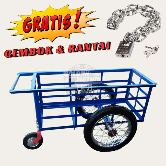 Jual Gerobak Besi Barang Dorong Serbaguna Roda 3 UK P.100 L.40 DAN P120 ...