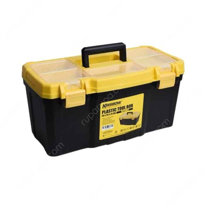 Jual Krisbow Tool Box Kotak Alat Perkakas Toolbox Plastik 50x26x24 Cm ...