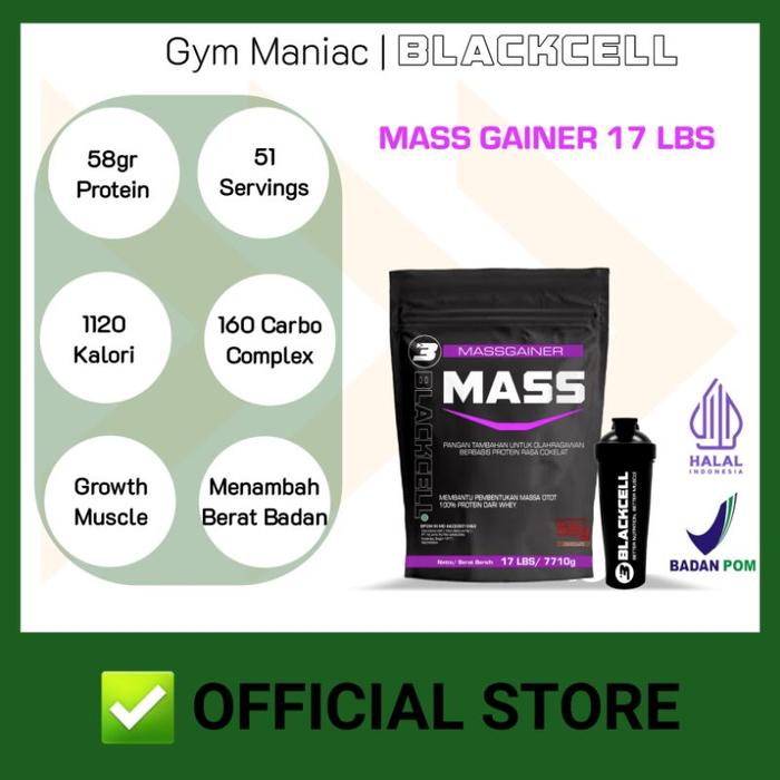 Jual BLACKCELL BLACK CELL WEIGHT GAINER MASS GAINER 17 LBS HARD MASS ...