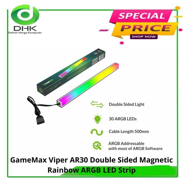 Jual GameMax Viper AR30 Double Sided Magnetic Rainbow ARGB LED Strip - Jakarta Barat - Likuli ...