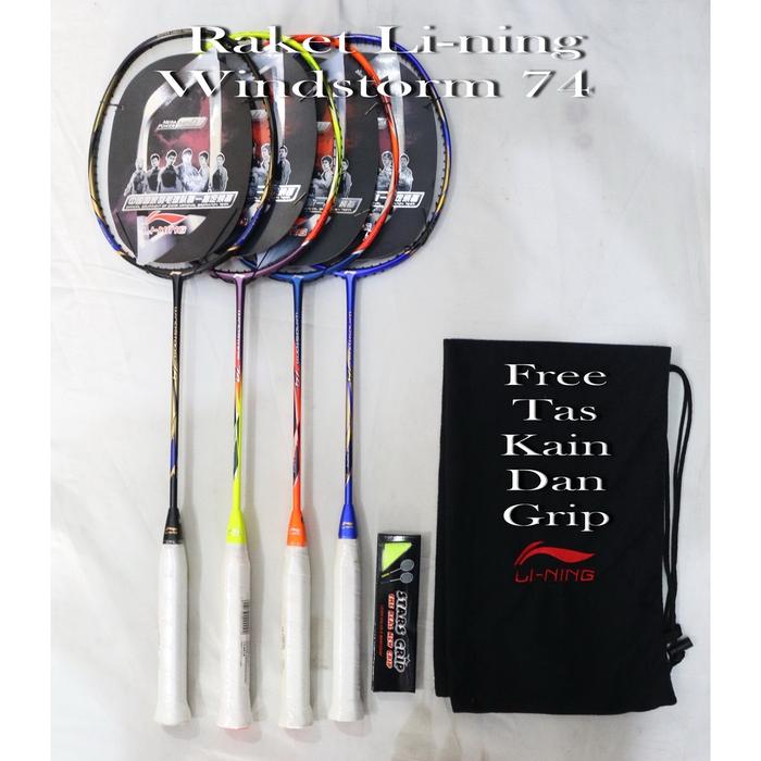 Jual Raket Badminton Raket Bulutangkis LI NING WINDSTORM 74 Max 30 lbs ...