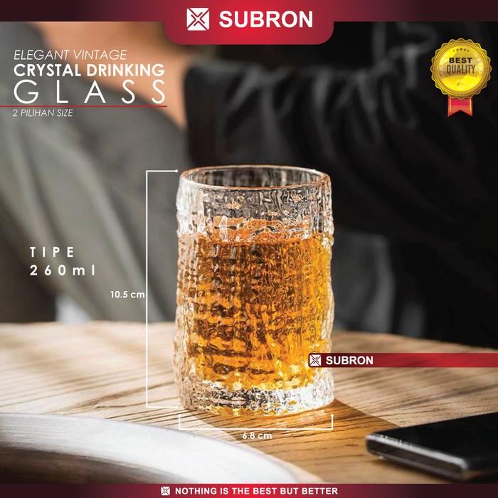 Jual SUBRON Crystal Drinking Glass Elegant Vintage Gelas Kaca Rustic ...